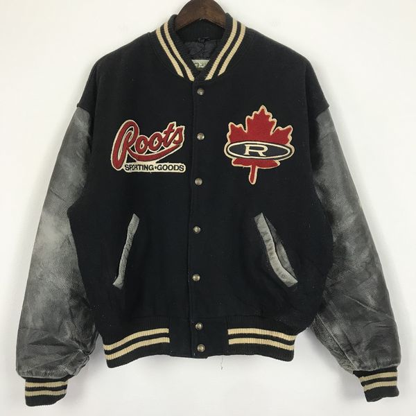 Vintage 💣OFFER Vtg 73’s ROOTS CANADA Varsity Jacket Leather Sleeve ...