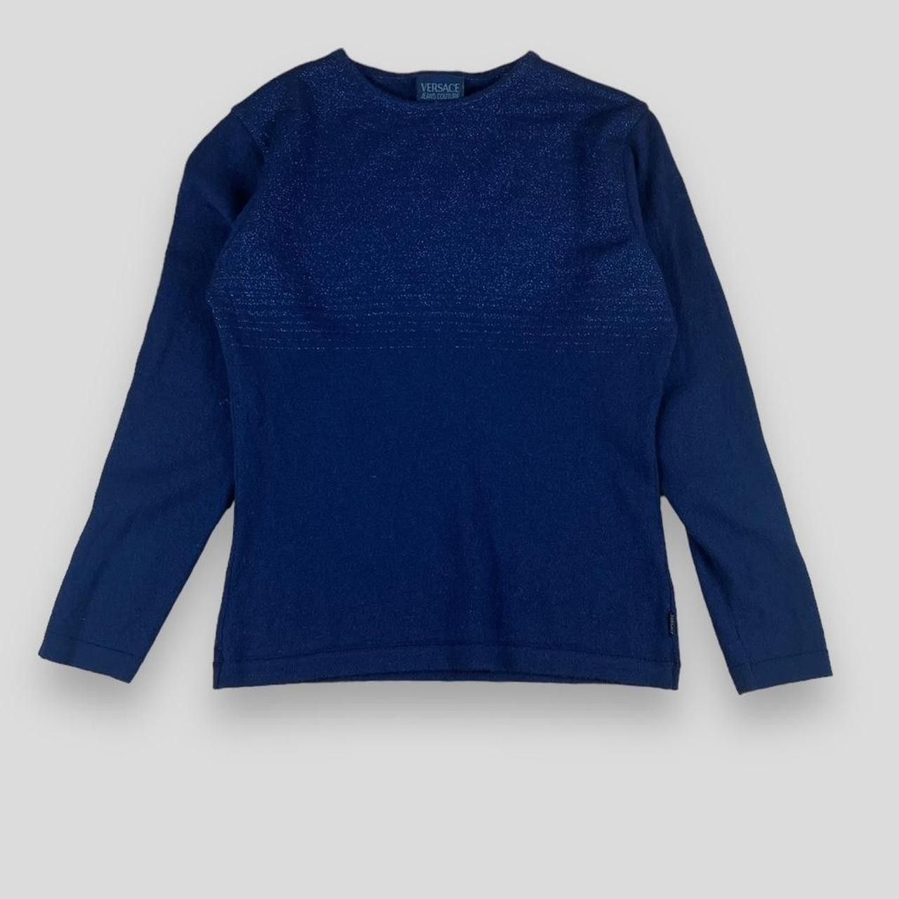 Versace Versace Y2K blue sparkly jumper | Grailed