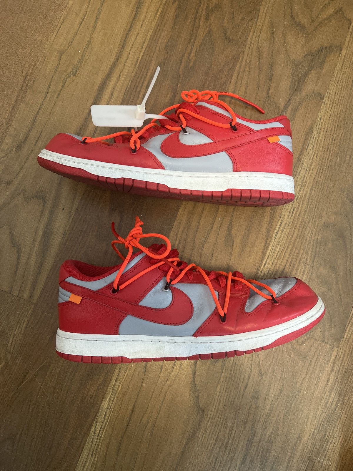 Nike Off white Nike dunk Low University red | Grailed