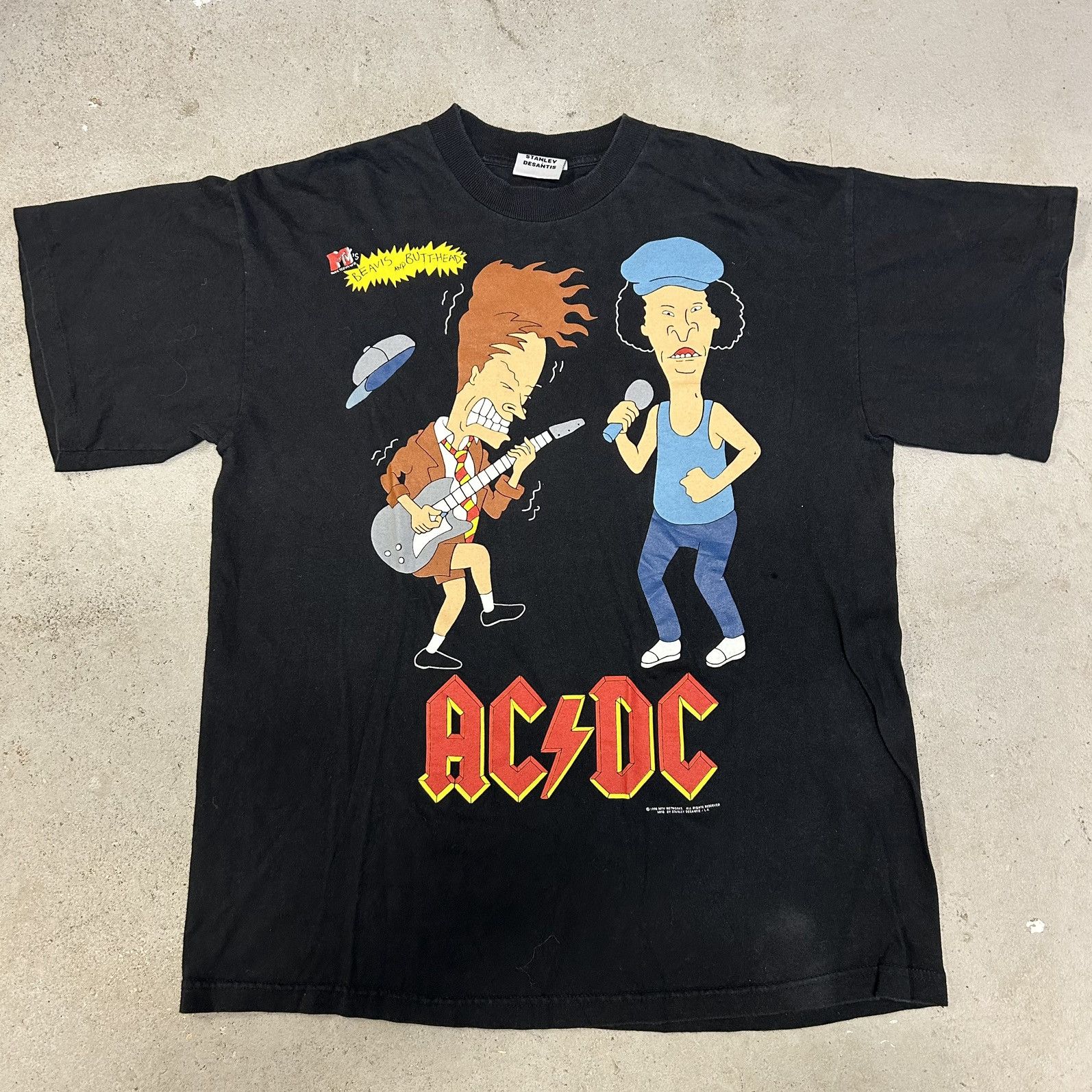 Vintage Vintage x Stanley Desantis Beavis & Butthead AC/DC Tee | Grailed