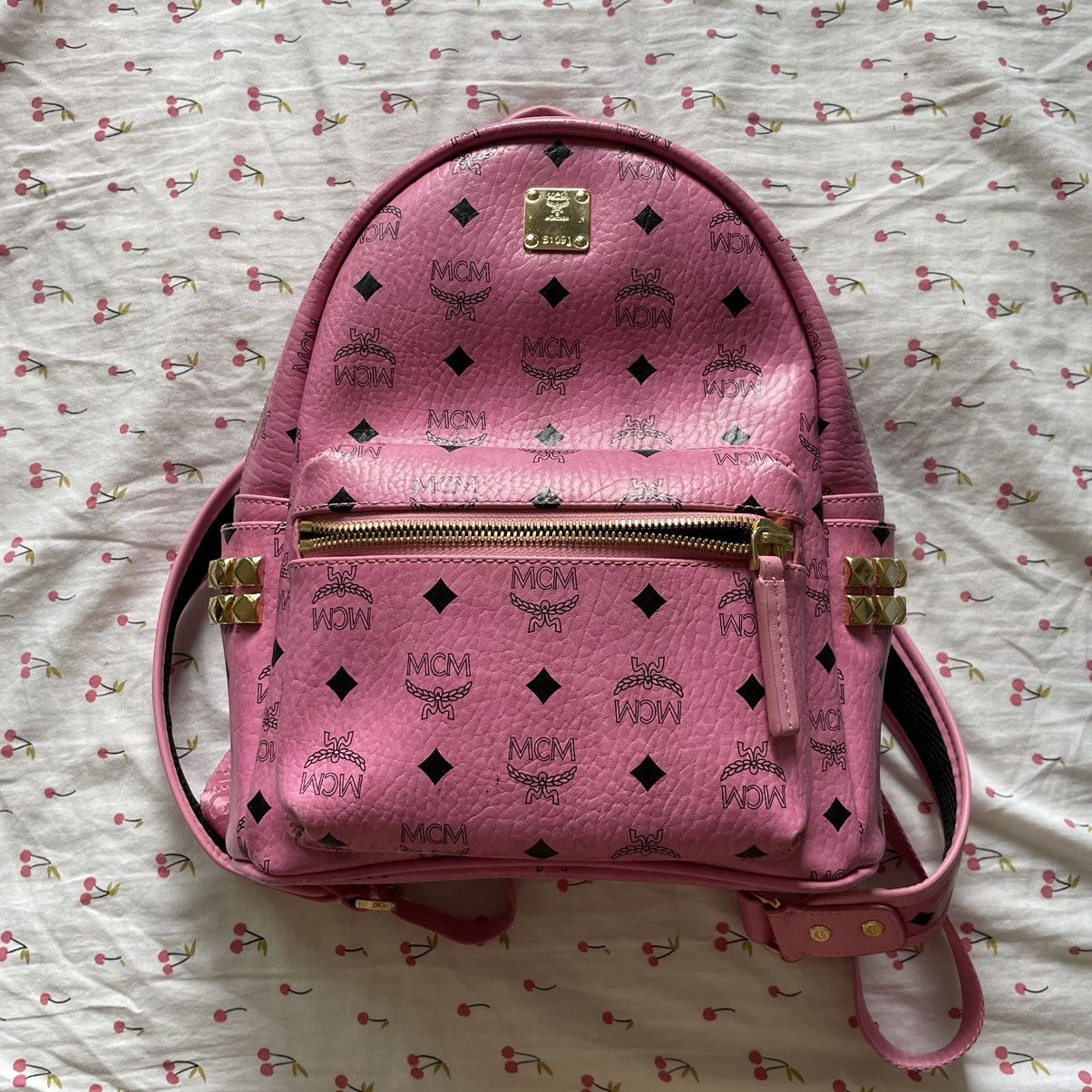 MCM Pink MCM Studded Backpack | Grailed
