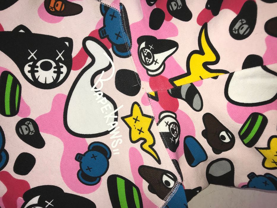 Bape 2006 Pink Bape Baby Milo x Kaws Animal Kingdom Full-Zip Hoodie ...