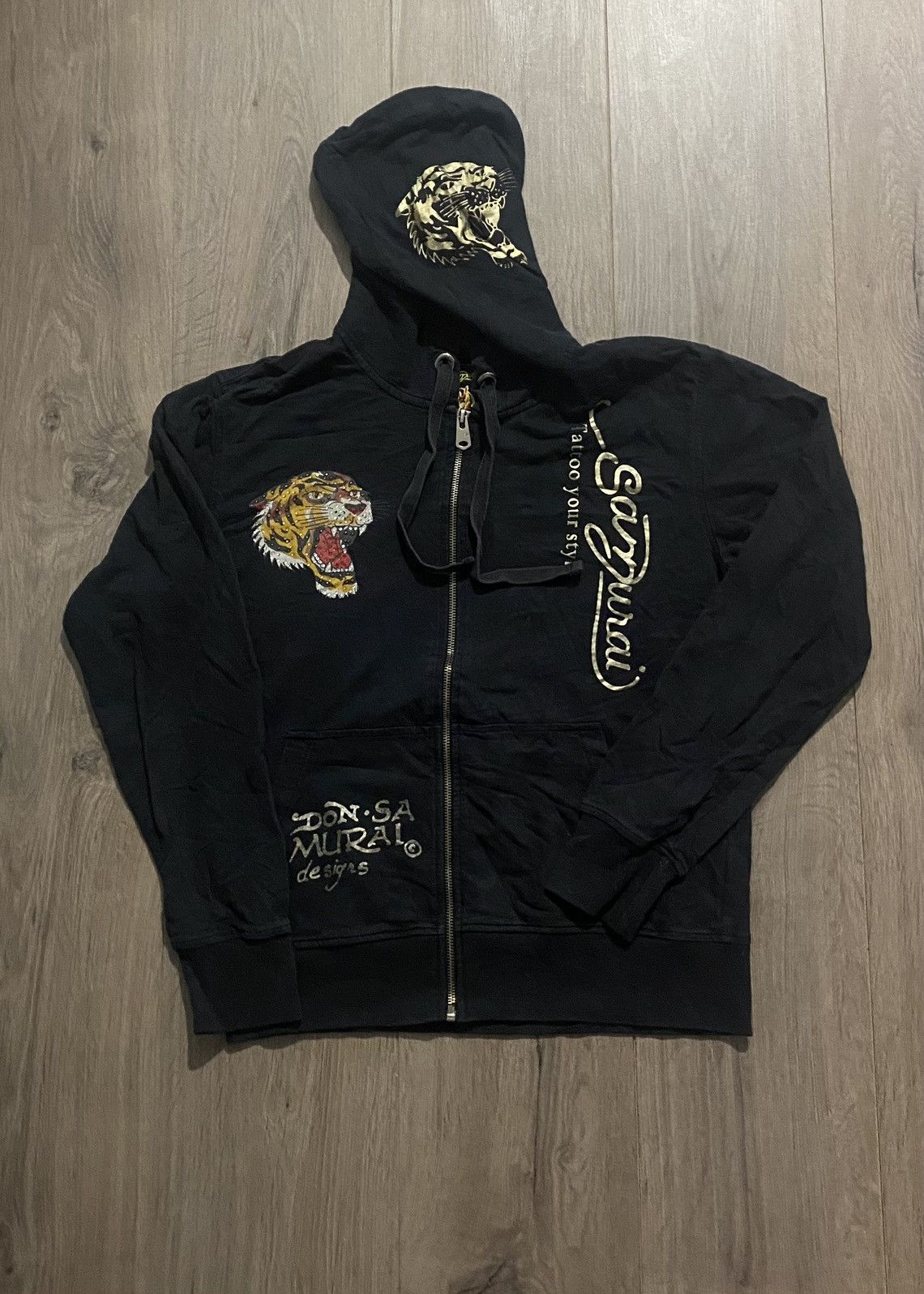 Vintage Vintage zip up hoodie Ed Hardy Samurai Big logo | Grailed