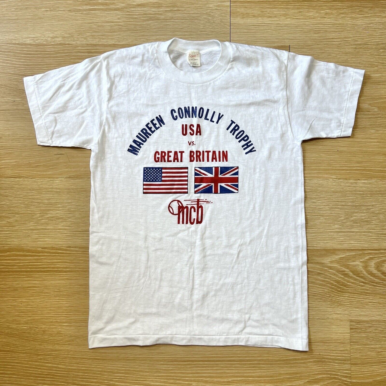 Vintage Vtg Maureen Connolly Trophy Shirt M Single Stitch Tennis Tee ...