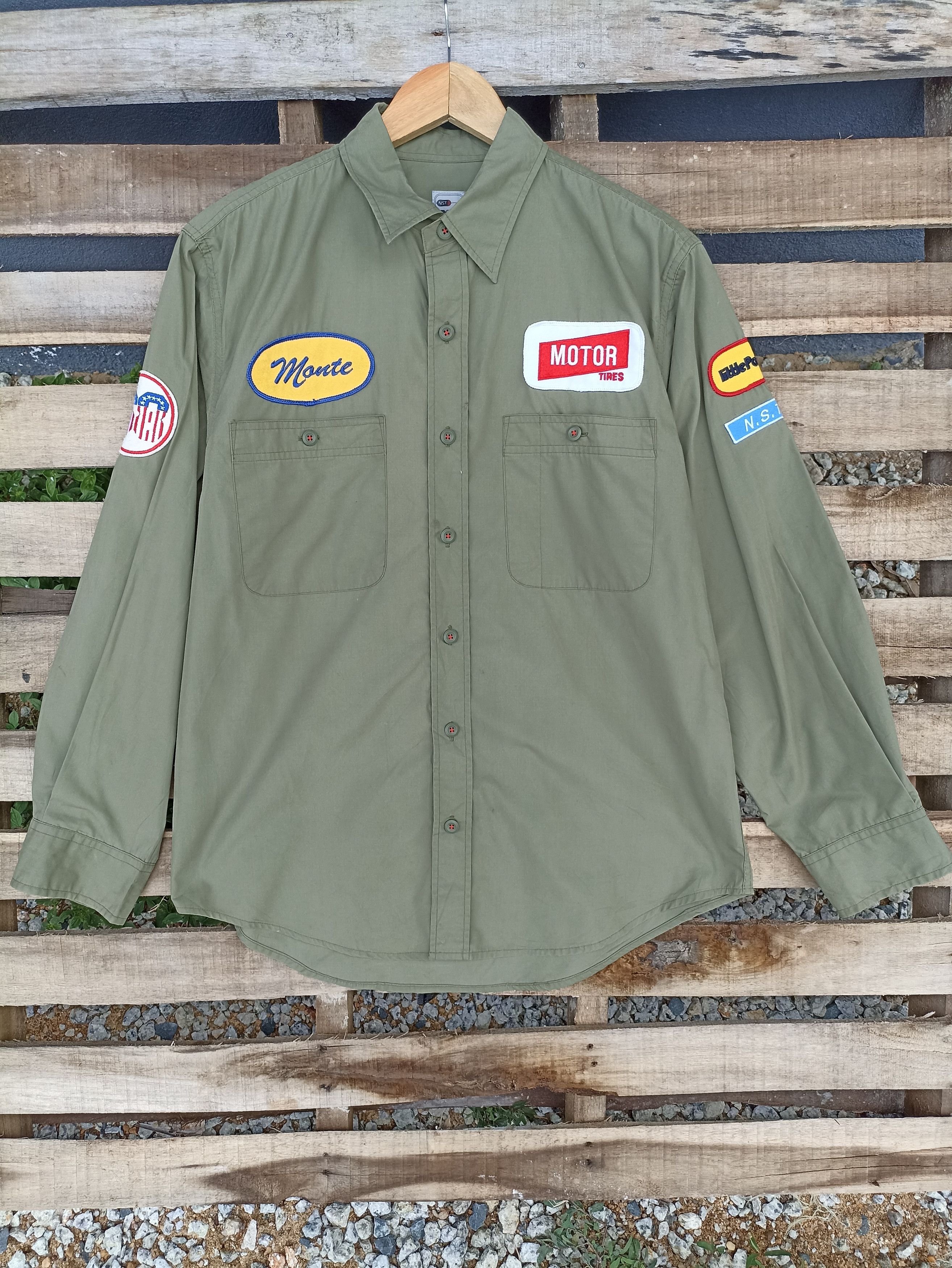 Vintage Vintage NST Patch Racing Work Shirt Button Up | Grailed