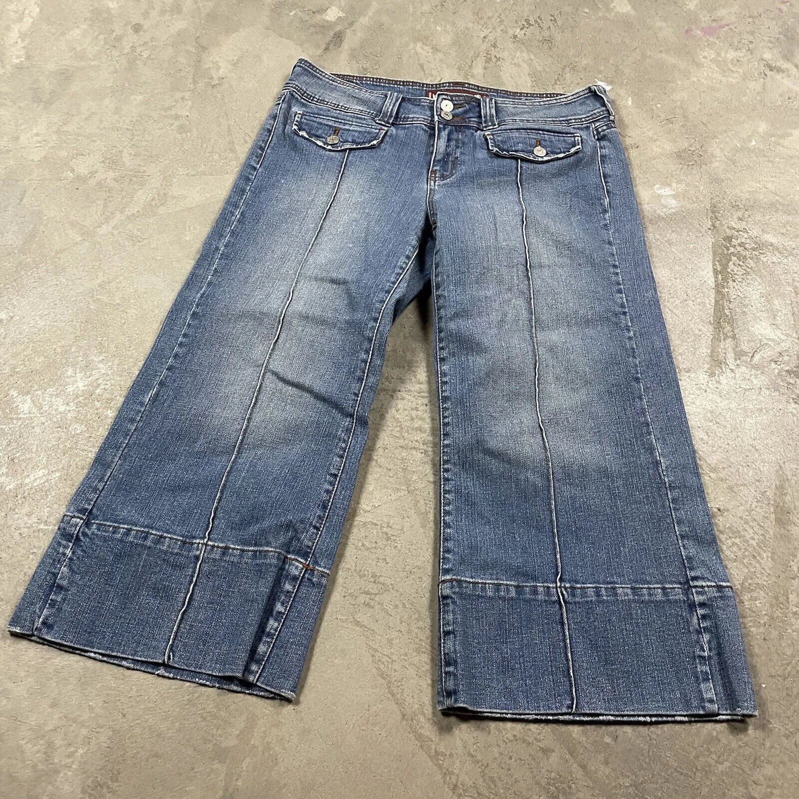 Vintage 90s Y2K VTG HINT Jeans Wide Leg Size 13 Culottes Capri 34x22 ...