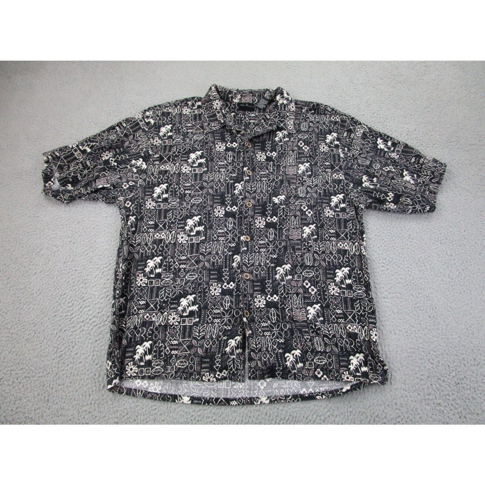 Ocean Pacific VINTAGE OP Shirt Mens XL Gray Tribal Floral y2k 2000s ...