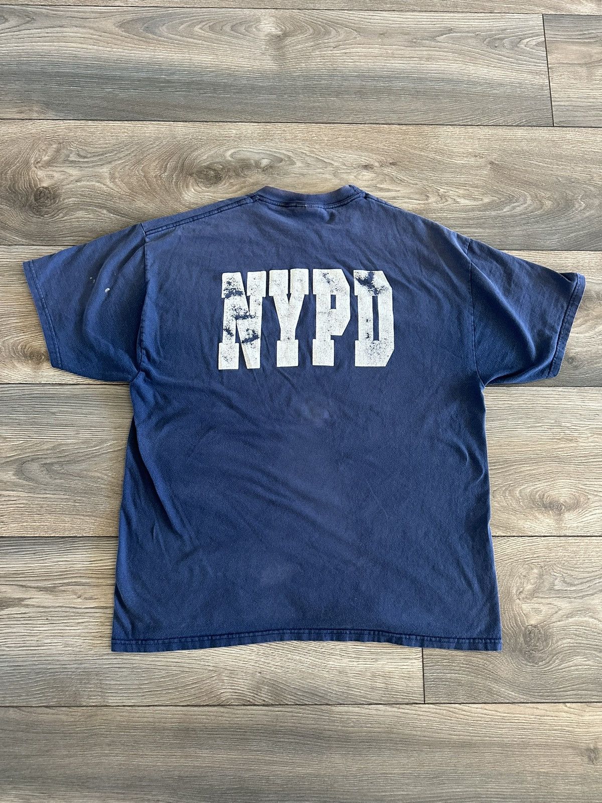 Hanes × Streetwear × Vintage Vintage faded navy blue NYPD tshirt | Grailed