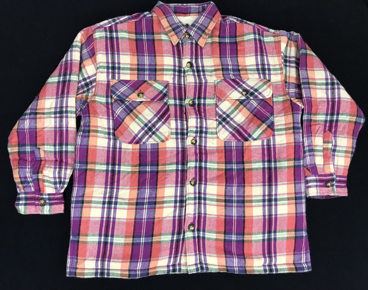 Flannel × Streetwear Vintage Bossy Hills Sherpa Flannel Plaid Checked ...