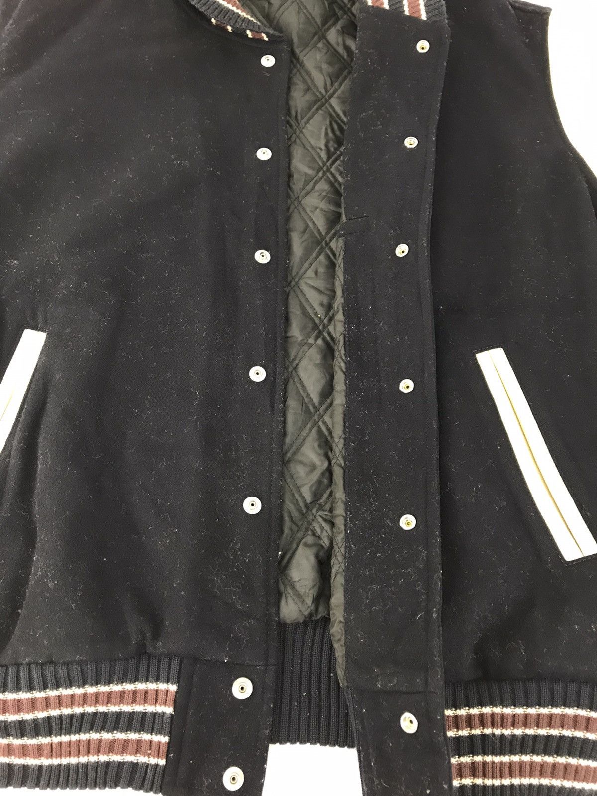 Japanese Brand Varsity Jacket Heavy Wool Leather Sleeve Padded Inner ...