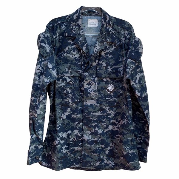 Military USN US Navy Working Blouse in Blue Digital Camouflage | Grailed