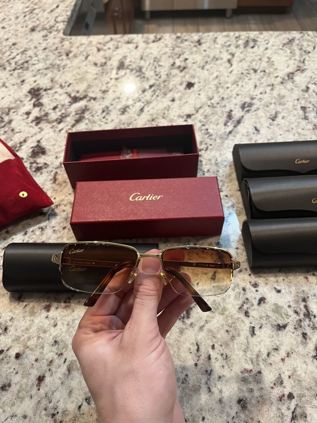 Cartier Cartier de santos wire frame custom lense glasses | Grailed