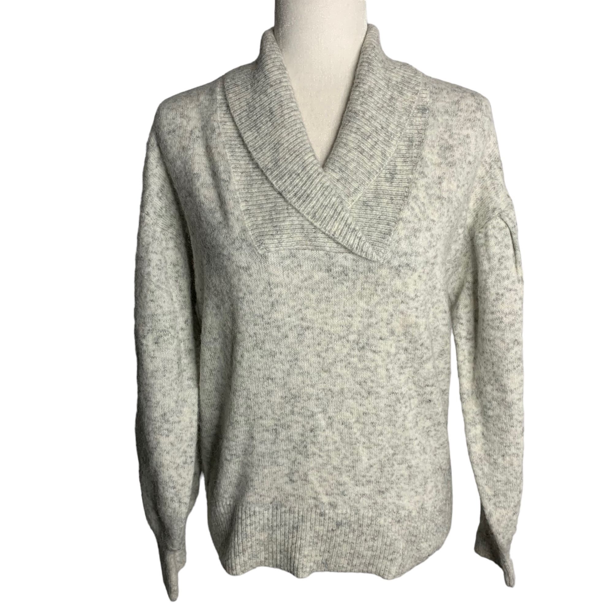 Madewell Madewell Shawl Collar Wool Sweater S Grey Marled Knit Pullov ...