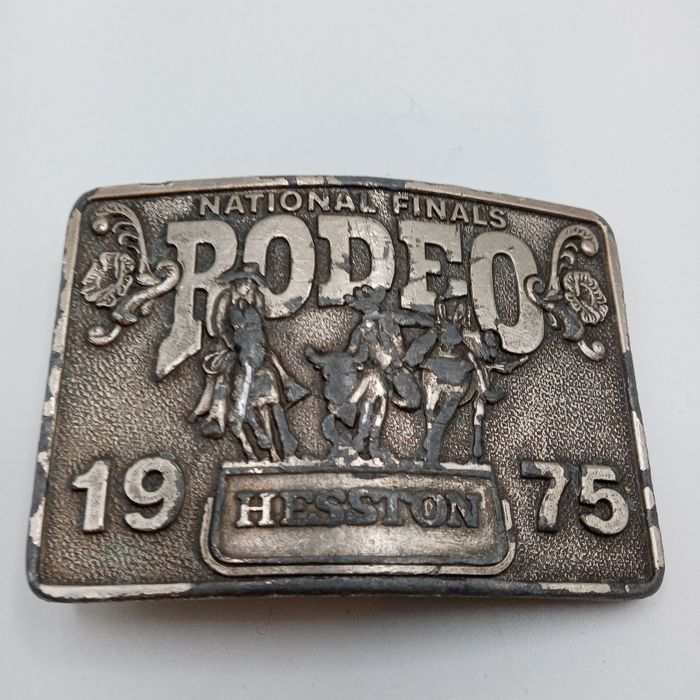 Vintage 1975 NFR Rodeo Belt Buckle Hesston National Finals Cowboy | Grailed