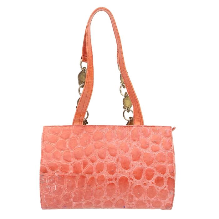 Gianni Versace Gianni Versace Crown Hand Bag Leather Red Auth ds117 ...