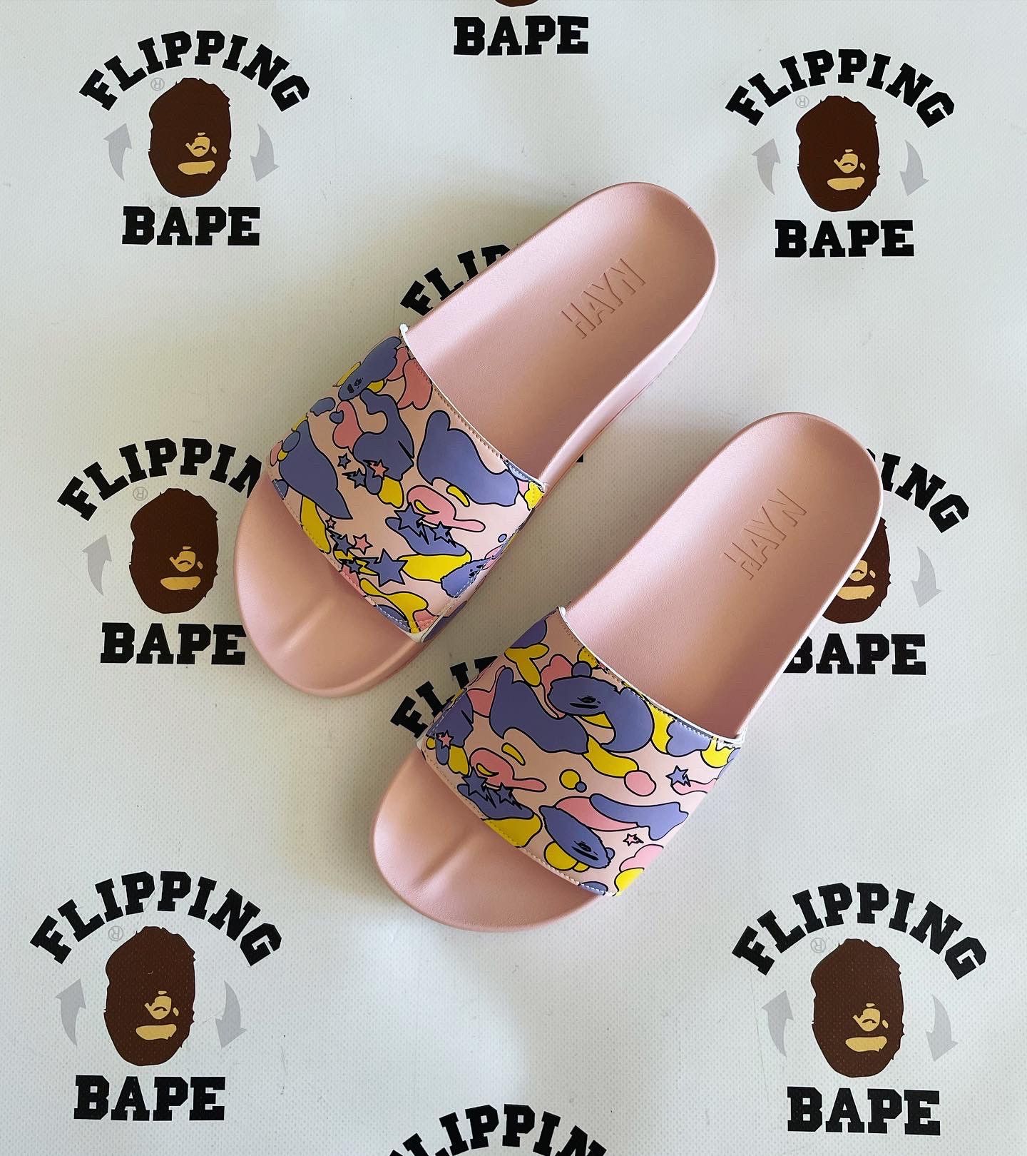 Bape BAPE X HAYN STA CAMO SLIDE SANDALS US 9 | Grailed