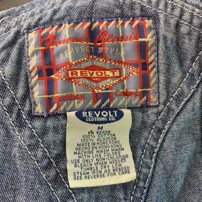 Vintage Vintage 90s Revolt Denim Overalls M Med Wash Racing Stripes ...