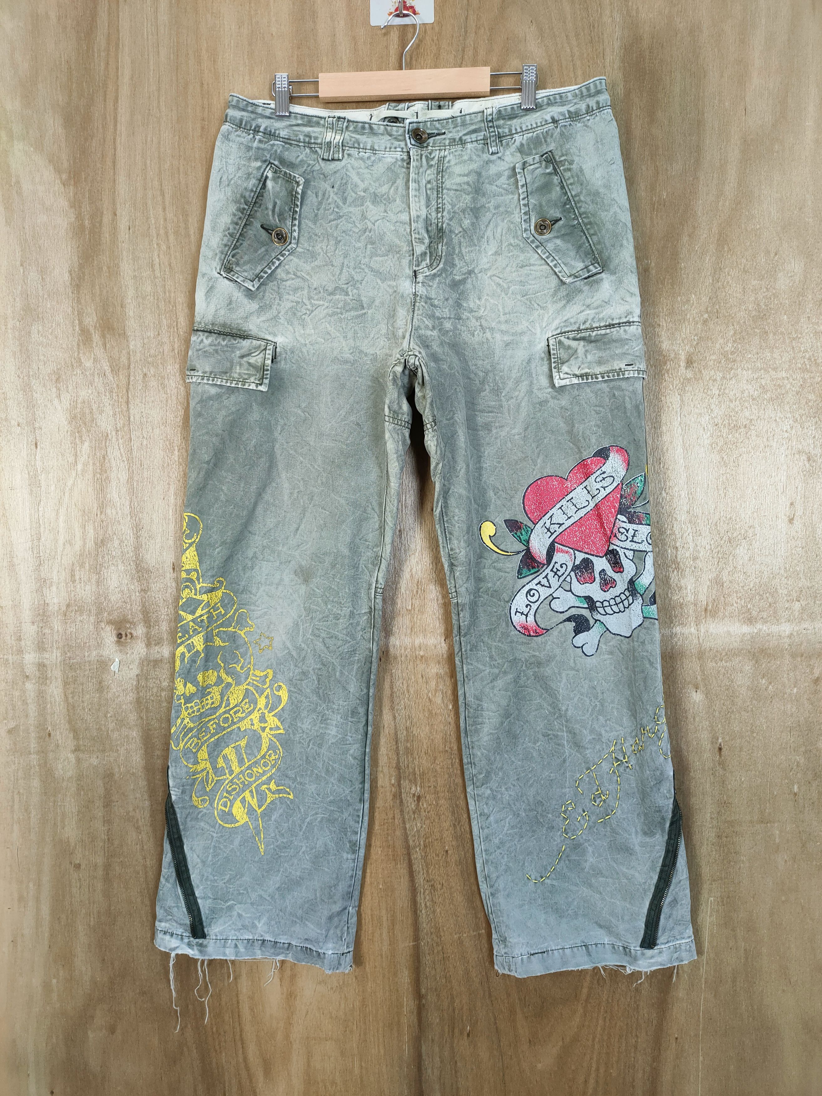 Ed Hardy × Skulls × Vintage VINTAGE 💥 ED HARDY SKULL FADED VINTAGE ...