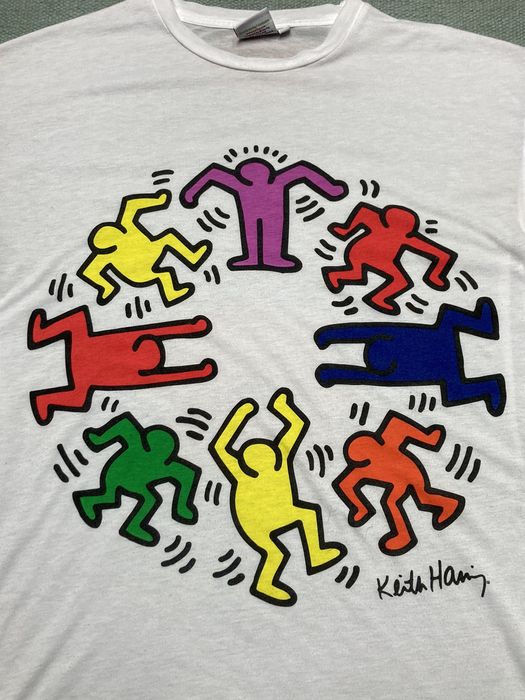 Tee Shirt Keith haring dancing people graphic t shirt women’s cut Med ...