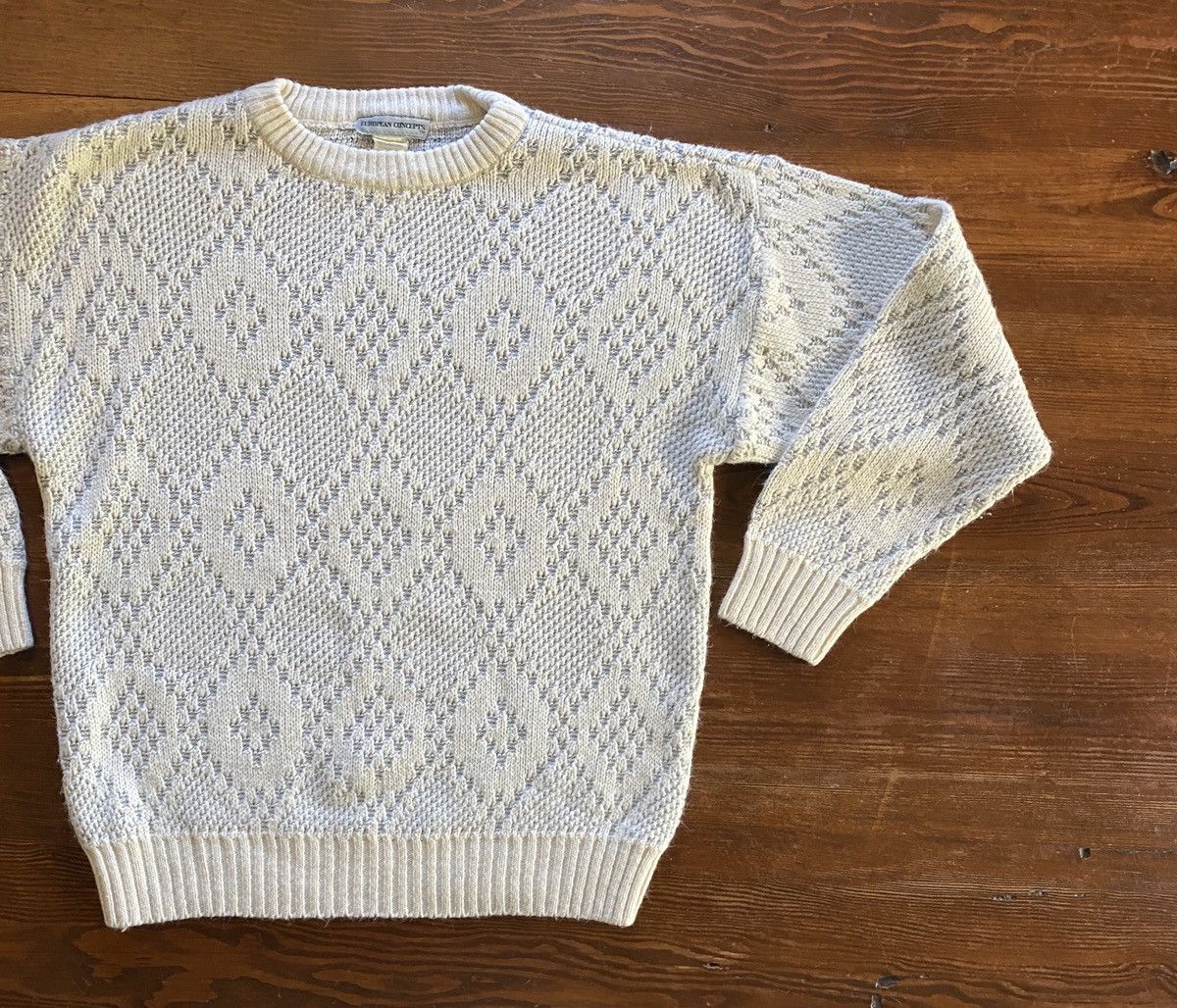 Vintage Vintage 80’s European Concepts Diamond Pattern Knit Sweater ...