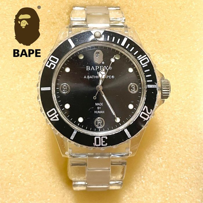 Bape A BATHING APE BAPEX Analog Watch Black / Clear One Size | Grailed