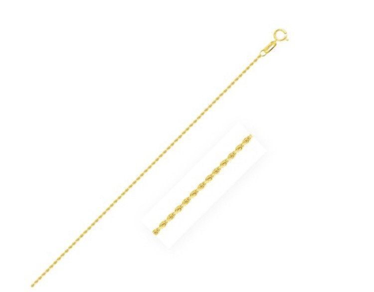 10k Solid Gold Real Solid 10k Gold Diamond Cut Rope Chain 20in 1.25mm ...