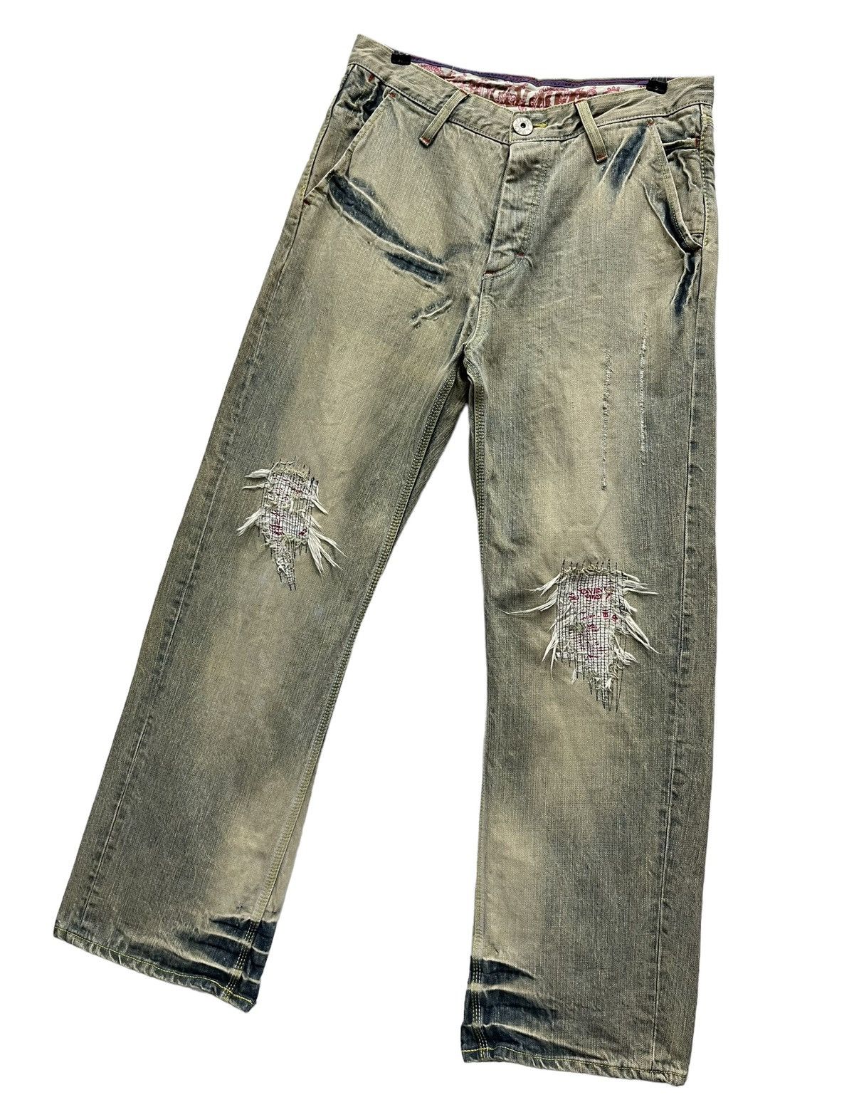 Vintage DOPE💥COCOLULU Distressed Greenish Blue Light Wash Sun Faded ...