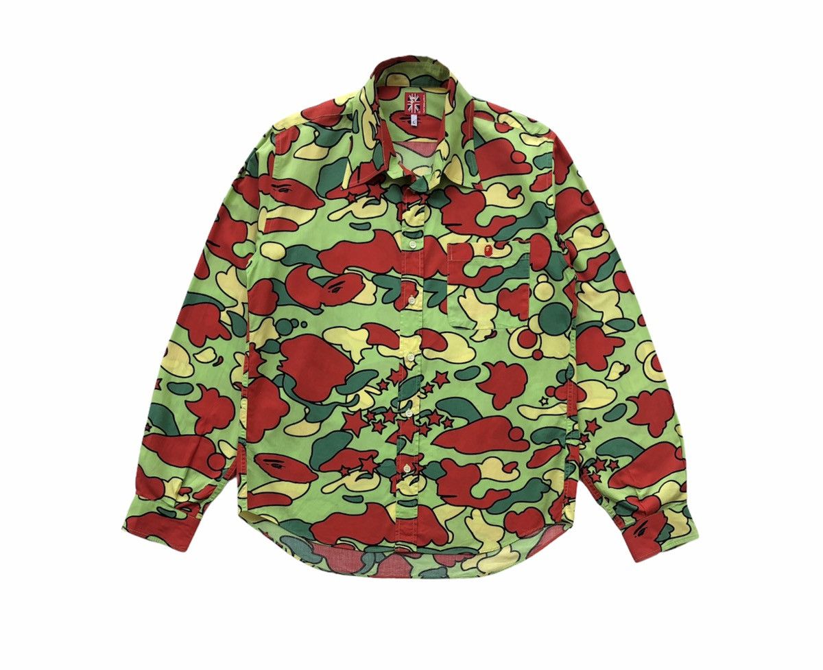 Bape Star Camo Button Up Shirt | Grailed