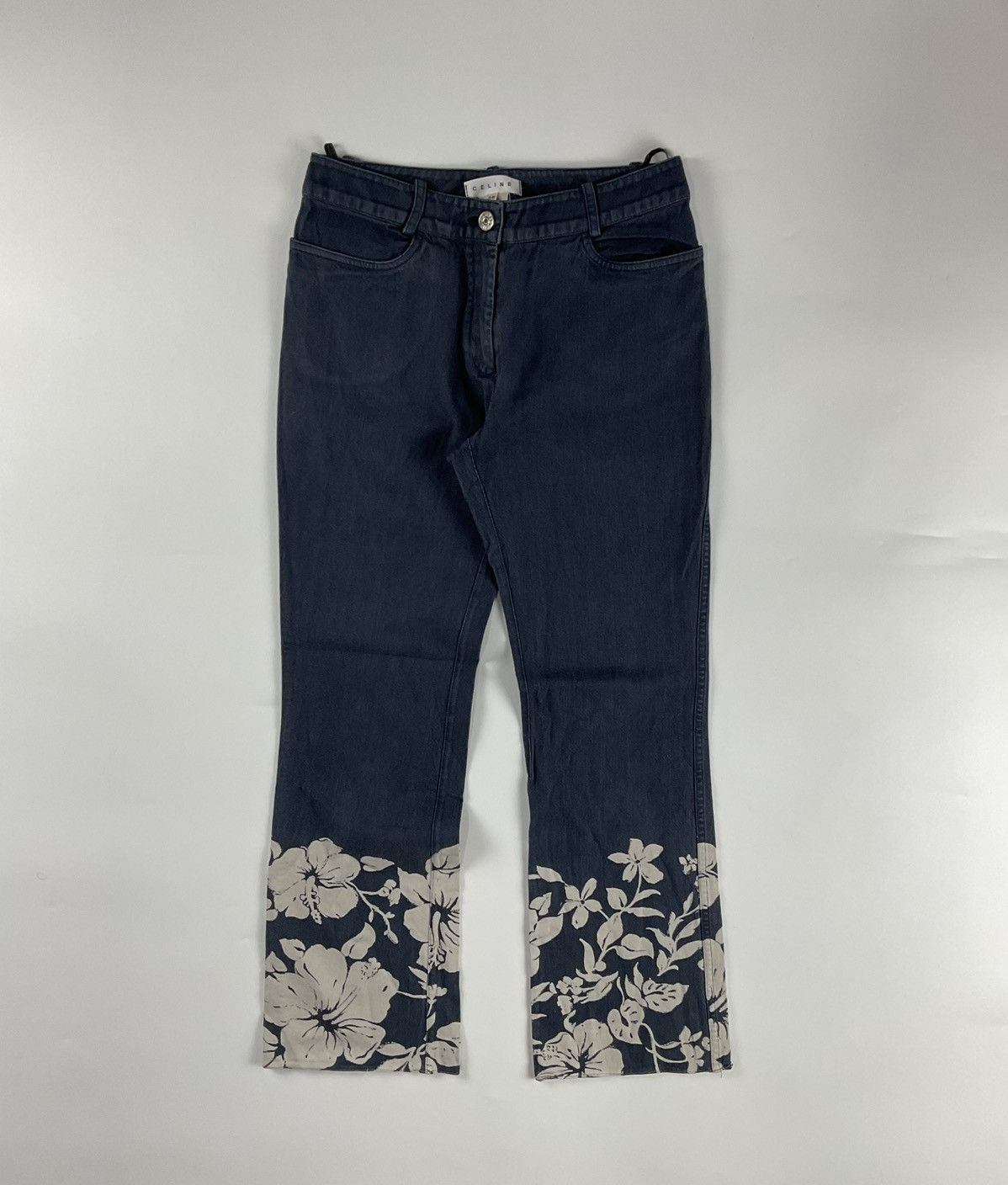Celine Celine x Michael Kors S/S'04 Hibiscus Print Denim Pants | Grailed