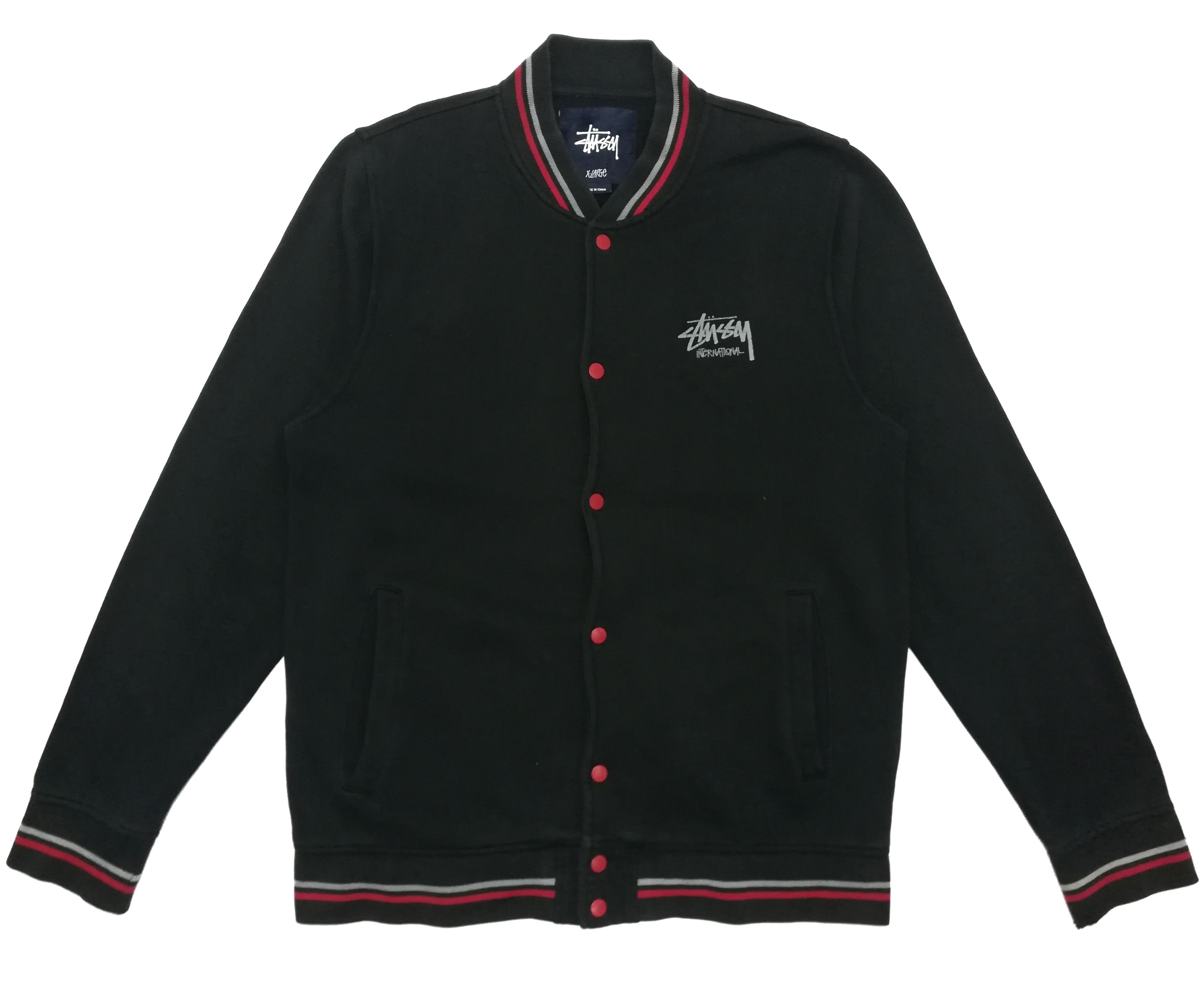 Stussy 🔥Stussy Varsity Spell Out Big Logo Down Button Jacket🔥 | Grailed