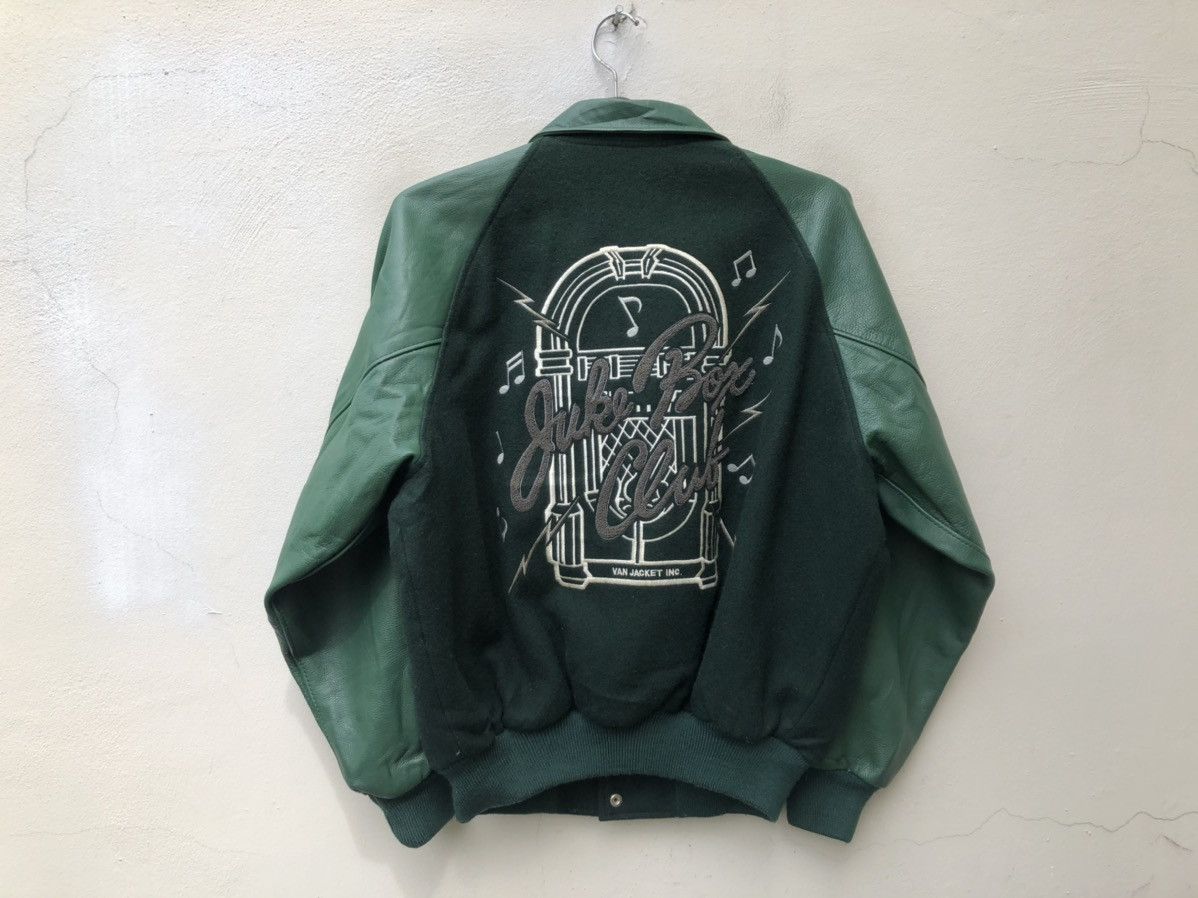 Vintage Vintage 80s Van Jac Embroidery Juke Box Club Varsity Jacket ...