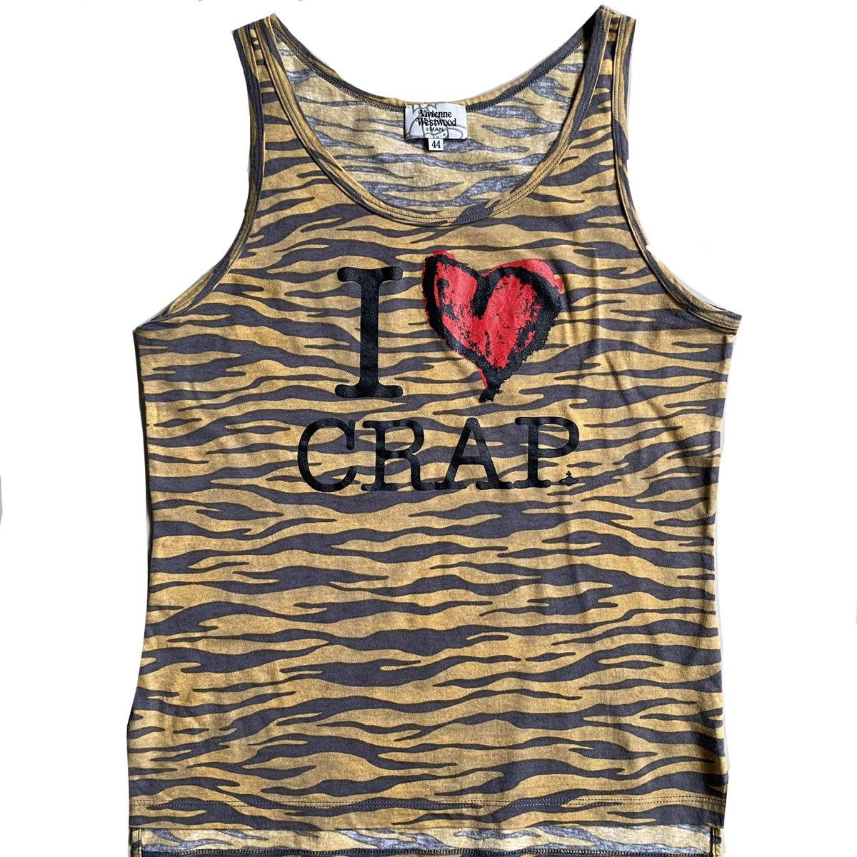 Vivienne Westwood Vivienne Westwood I Love Crap Tiger Print Tank Top ...
