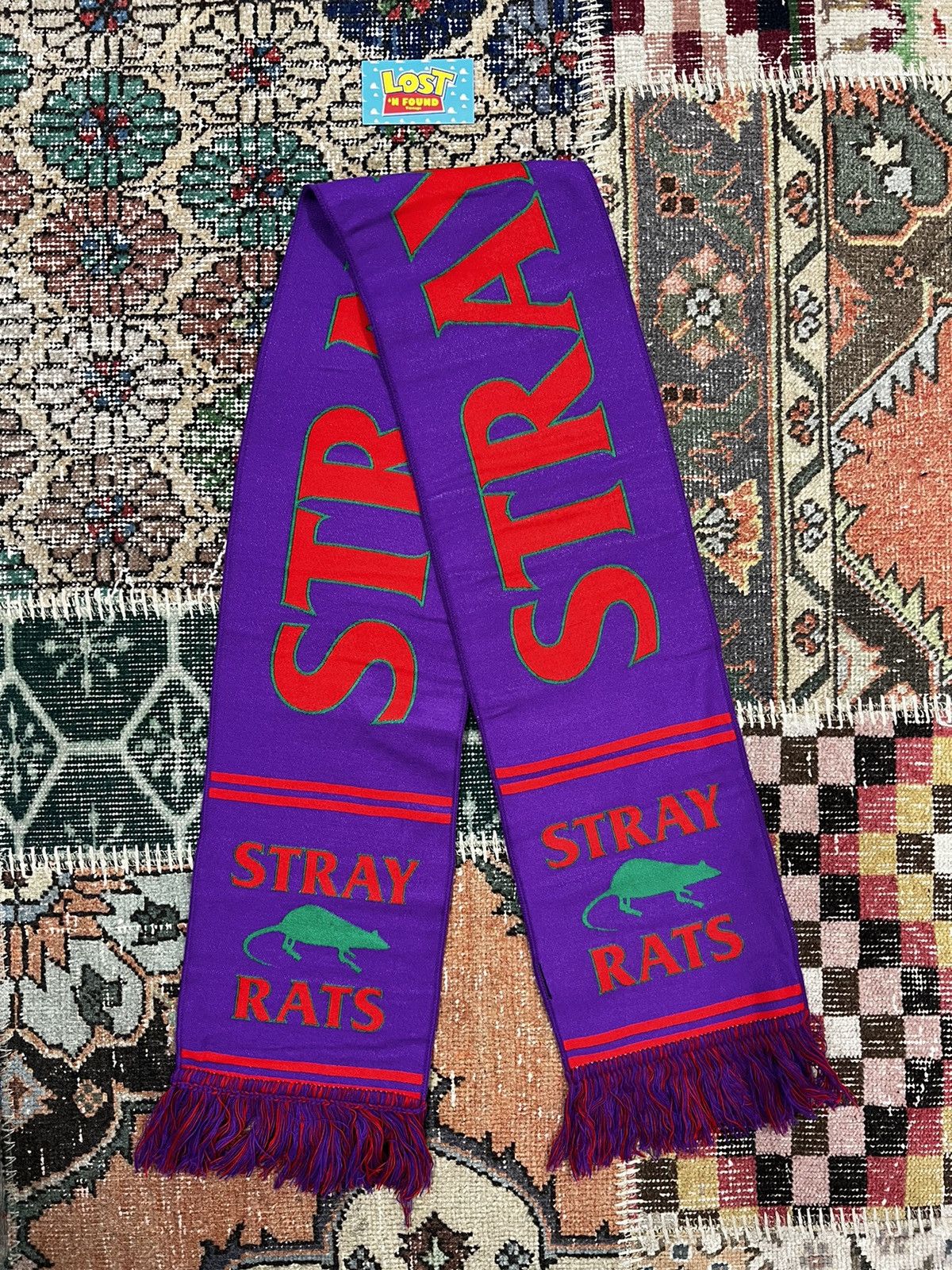 Stray Rats Stray Rats Spell Out Logo Winter Scarf | Grailed