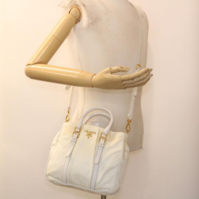 Prada PRADA Hand Bag Nylon 2way White Auth 39688 | Grailed