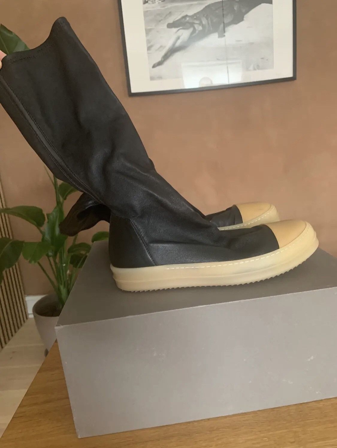 Rick Owens rick owens shoes men Sock Boot W Gum Sole. | Grailed