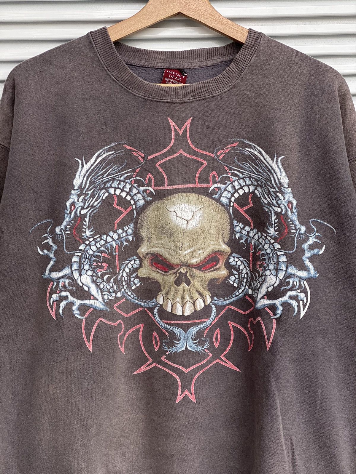 Japanese Brand × Skulls × Vintage Vintage Skulls Dragon Sun Faded ...