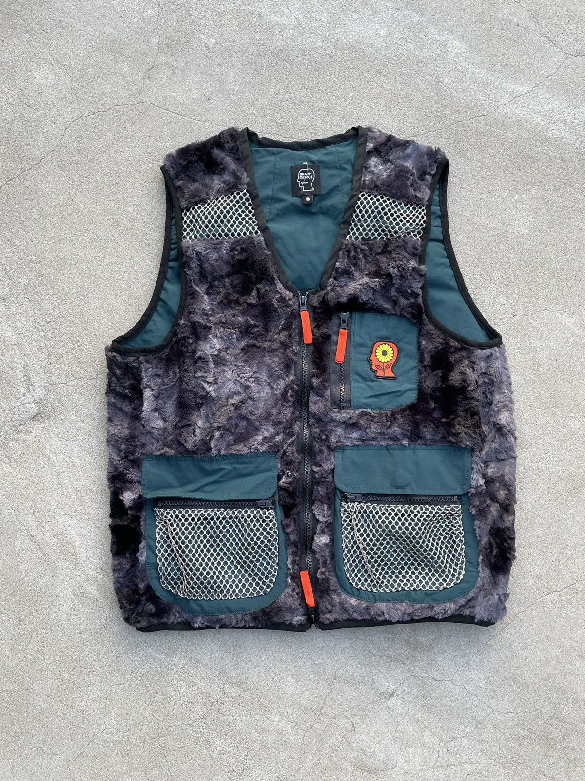 Brain Dead Brain Dead faux fur vest tactical | Grailed