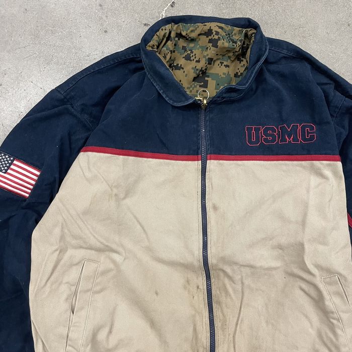 Vintage Reversible usmc 90s y2k bomber jacket rare camo | Grailed