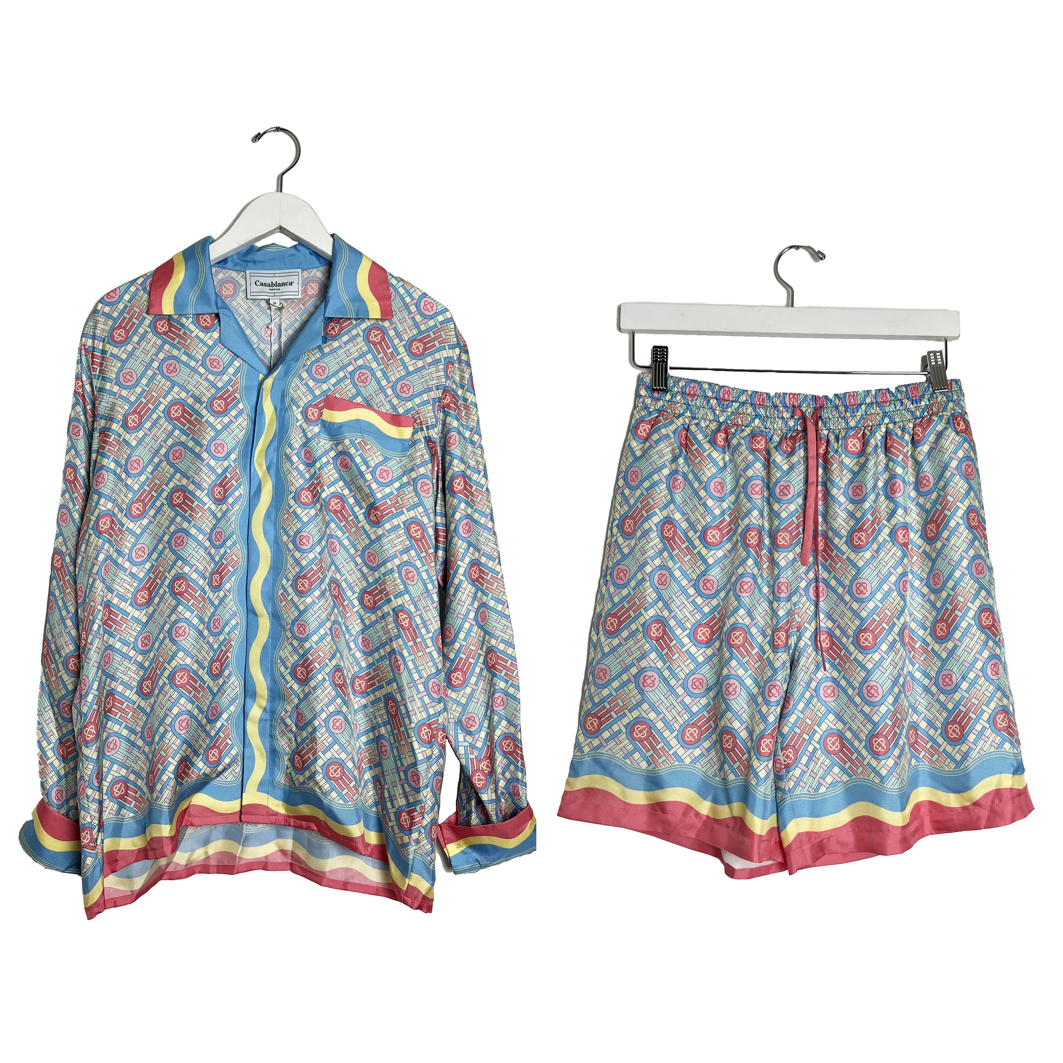 Casablanca Candy Ping Pong Monogram Silk Shirt and Short Set | Grailed