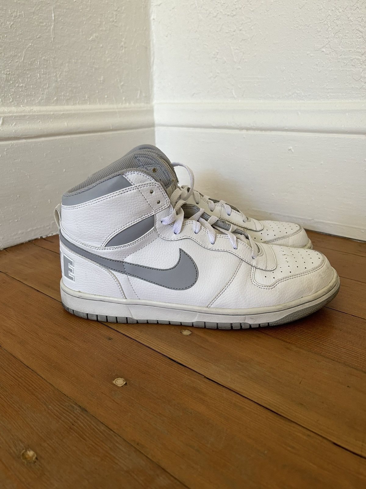Nike × Streetwear × Vintage Big Nike High White Wolf Grey | Grailed