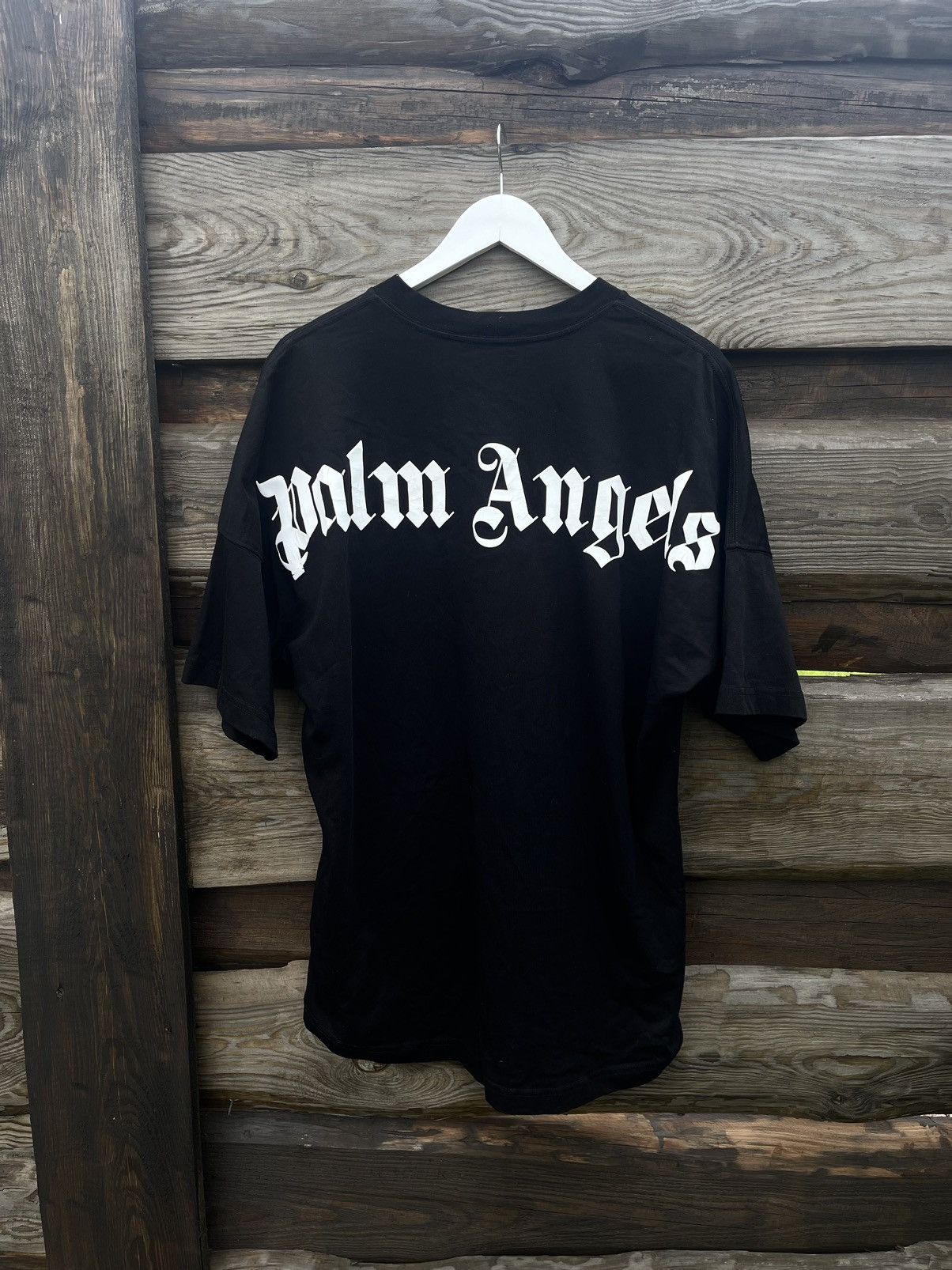 Palm Angels Palm Angels black Big logo oversize t-shirt tee | Grailed