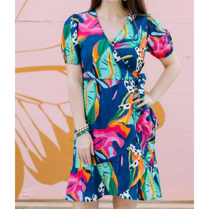 Designer MICHELLE MCDOWELL Jungle Boogie Wrap Dress In Navy | Grailed