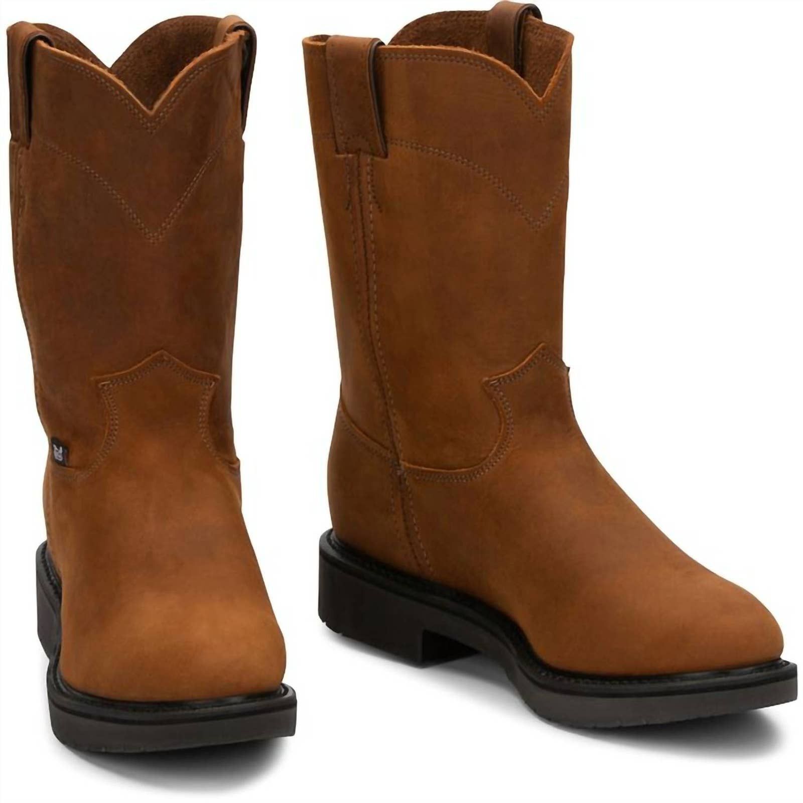 Justin Men's Conductor 10" Work Boot - Medium Width In Hazel Brown ...