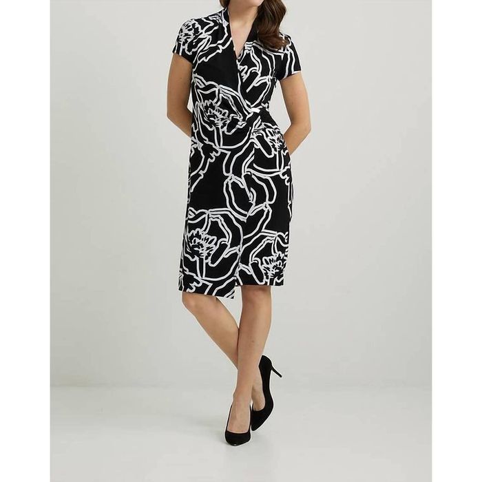 Joseph Ribkoff Printed Dress In Black / White | Grailed