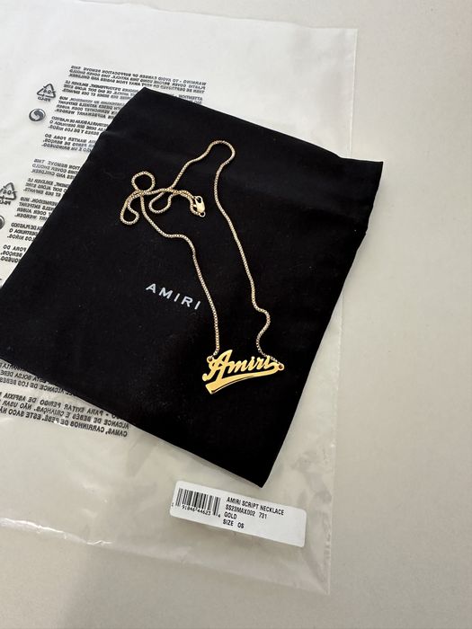 Amiri Amiri Script Logo Brass Gold Necklace Chain | Grailed