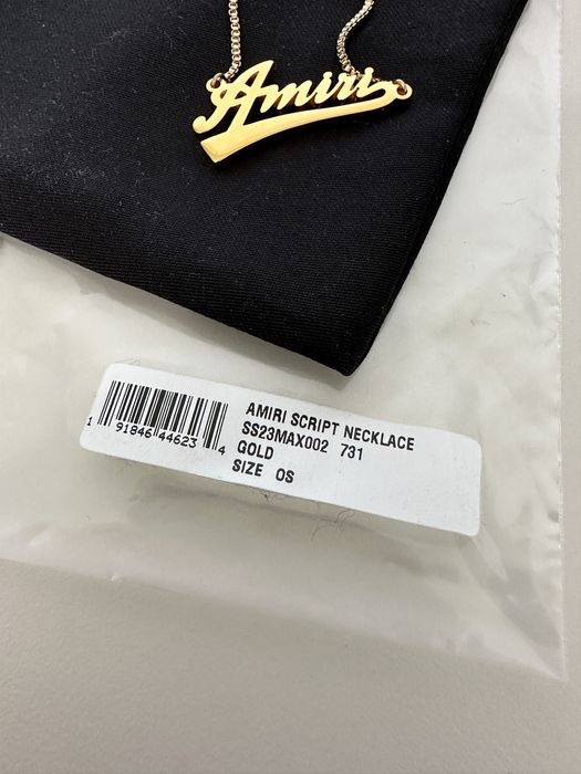 Amiri Amiri Script Logo Brass Gold Necklace Chain | Grailed