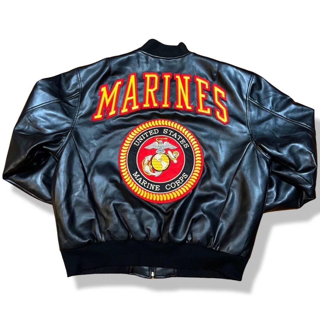 Vintage VTG Michael Hoban Marine Corps Leather Jacket Size L | Grailed