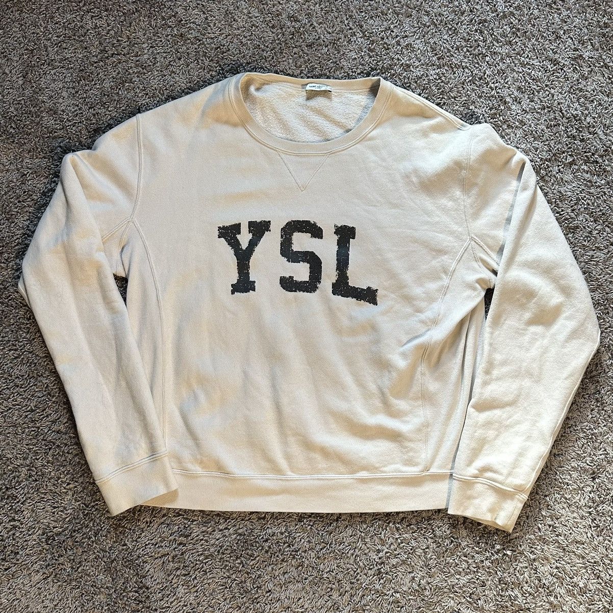 Saint Laurent Paris Saint Laurent Paris YSL logo crewneck | Grailed