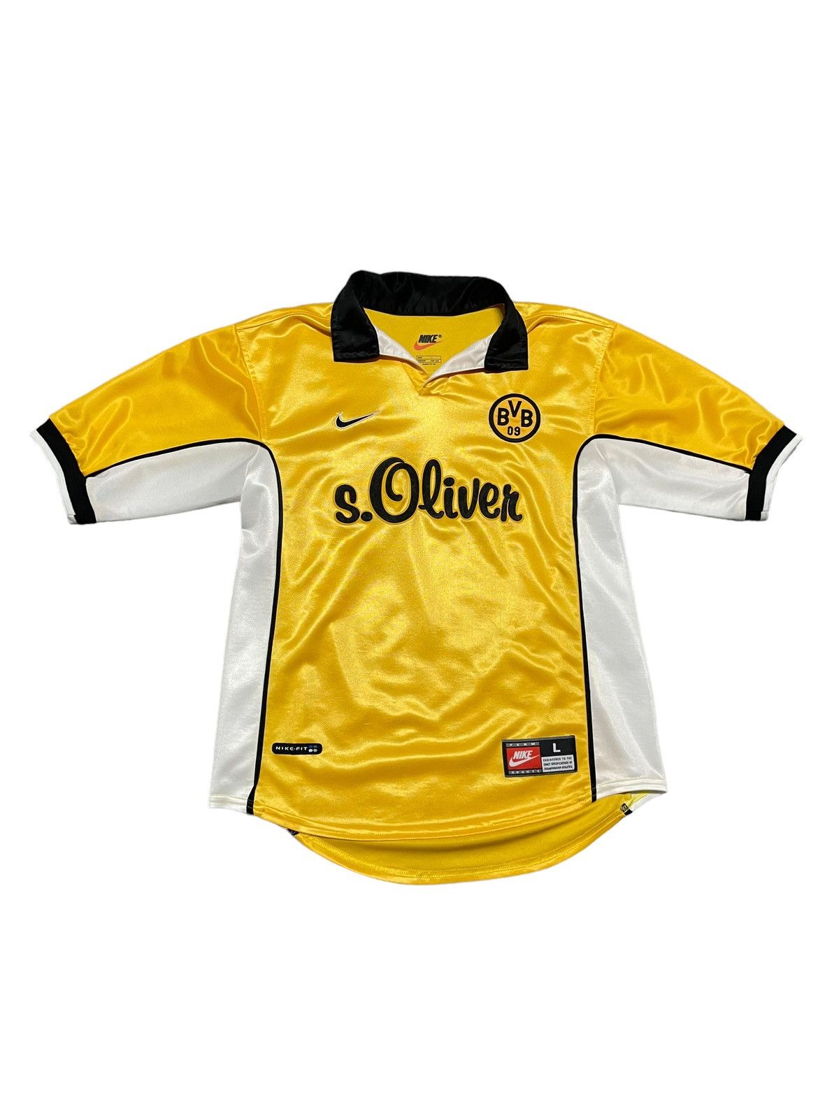 Nike × Soccer Jersey Nike BVB Borussia Dortmund 1998-2000 home jersey ...