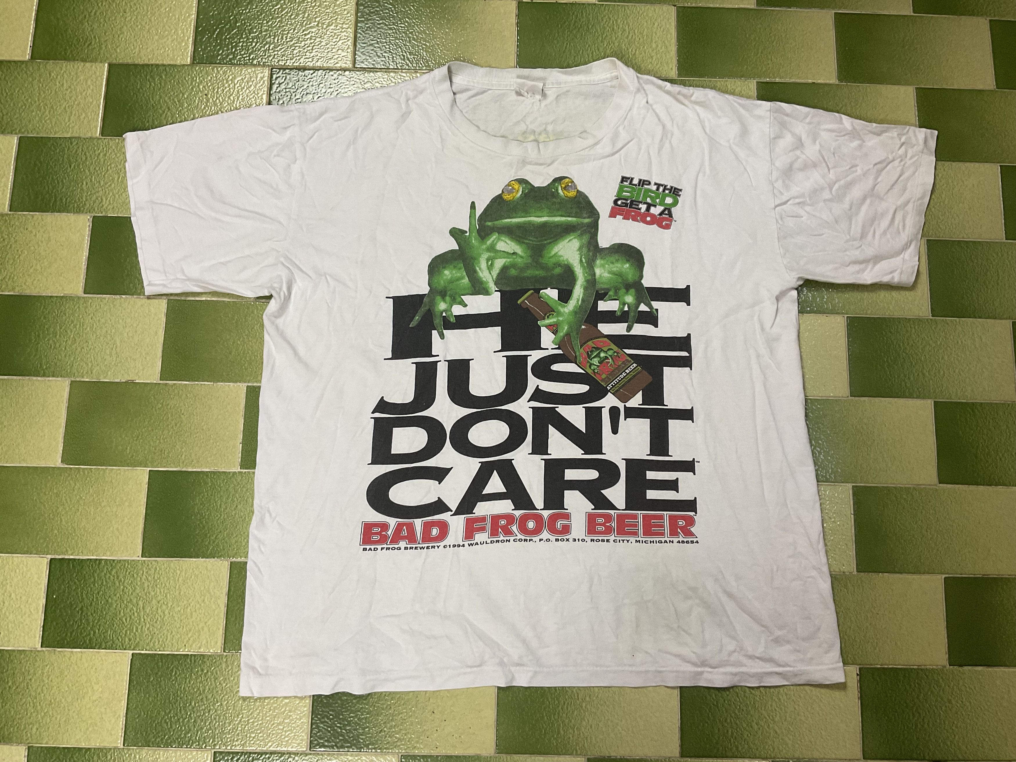 Vintage Vintage 90s Bad Frog Beer T-Shirt Double Sided Print | Grailed